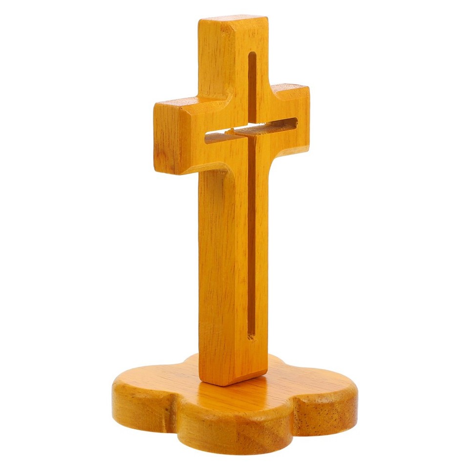 Elegant Wooden Cross Wood Cross Craft Decoration Tabletop Crafting ...