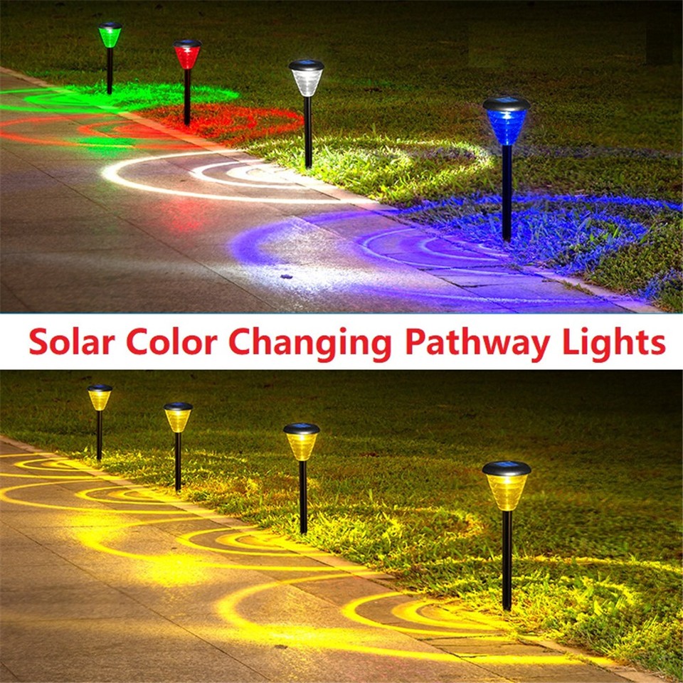 Color Changing Solar Pathway Lights Landscape Driveway Walkway Party ...
