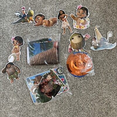 Moana, Maui Happy Birthday Banner toppers spinners backdrop character ...