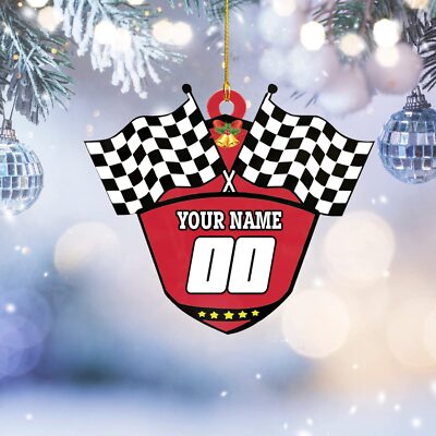 Personalized Race Car Ornament, Dirt Track Racing Ornament, Racer ...