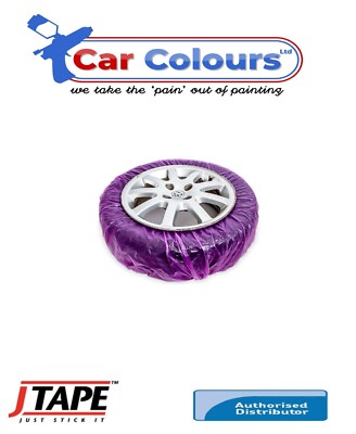 4 x ALLOY WHEEL MASKING SYSTEM WHEEL FILM PAINT ABSORBENT PURPLE COVERS ...
