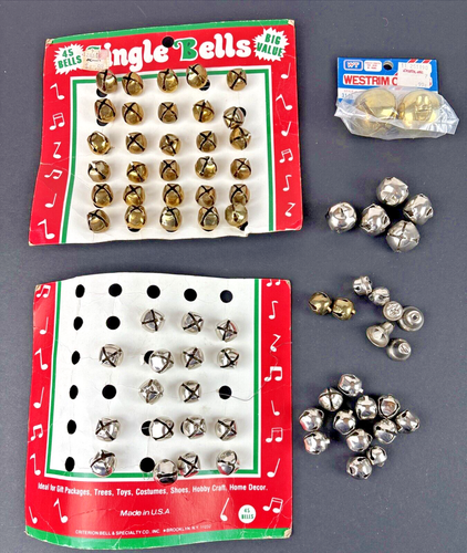 Lot of 74 Vintage Christmas Craft Jingle Bells Gold & Silver KMART | eBay
