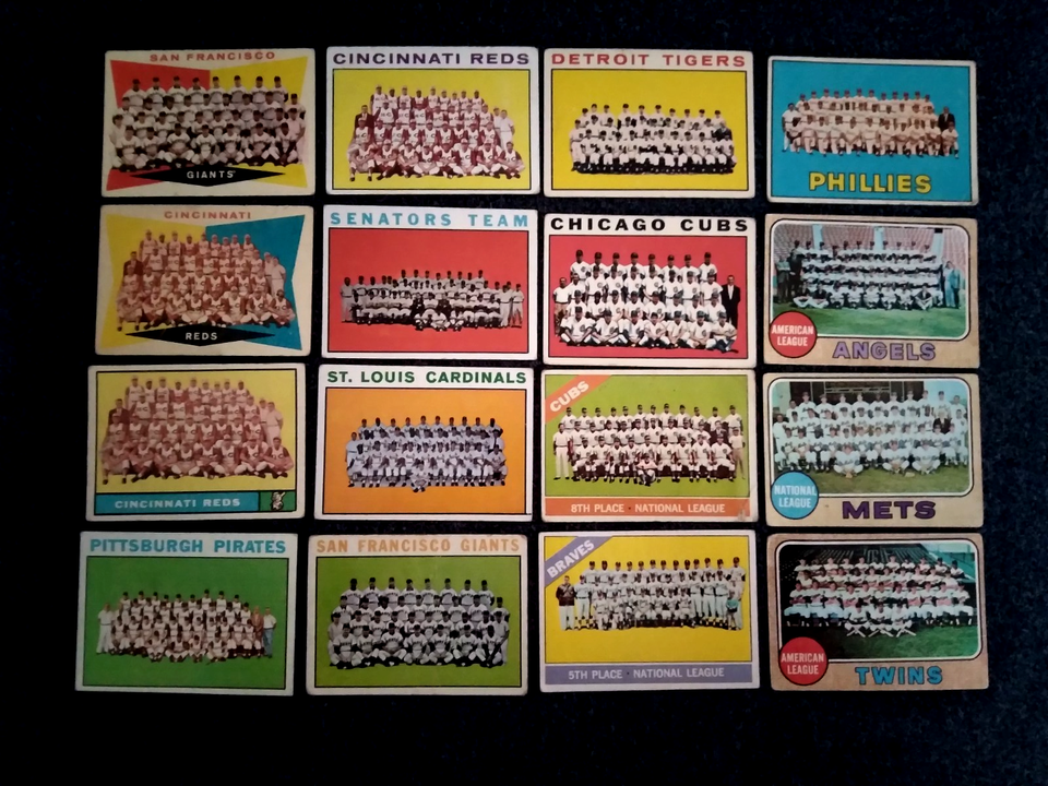 1960 1961 1964 Topps Cardinals Giants Senators Pirates Mets Team ...