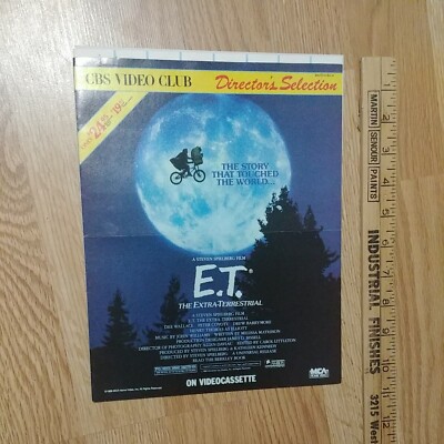 Vintage CBS VHS Video Club Catalog 1989 ET E.T. The Extra Terrestrial ...