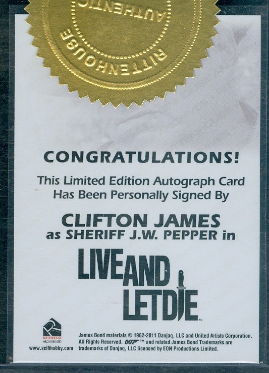 James Bond Archives 2016 Clifton James Incentive Box Exclusive ...