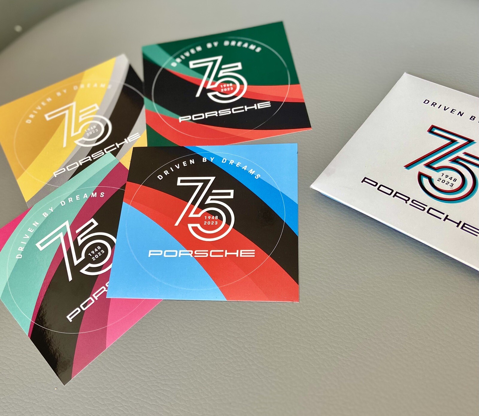 PORSCHE 75 YEARS Promo event STICKERS 4pcs OFFICIAL collectable sports ...
