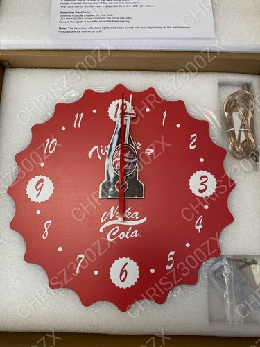 Fallout 4 76 New Vegas Time For A Nuka Cola Wall Clock Figure Red LED ...
