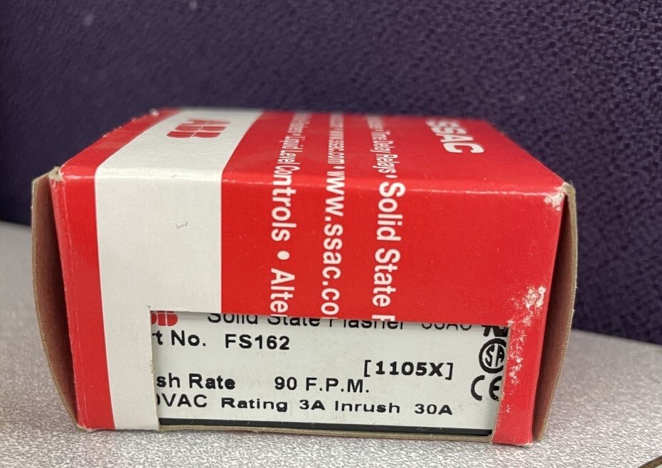SSAC FS162 SOLID STATE FLASHER 230VAC / 3A 90 FPM 2X2 for sale online ...