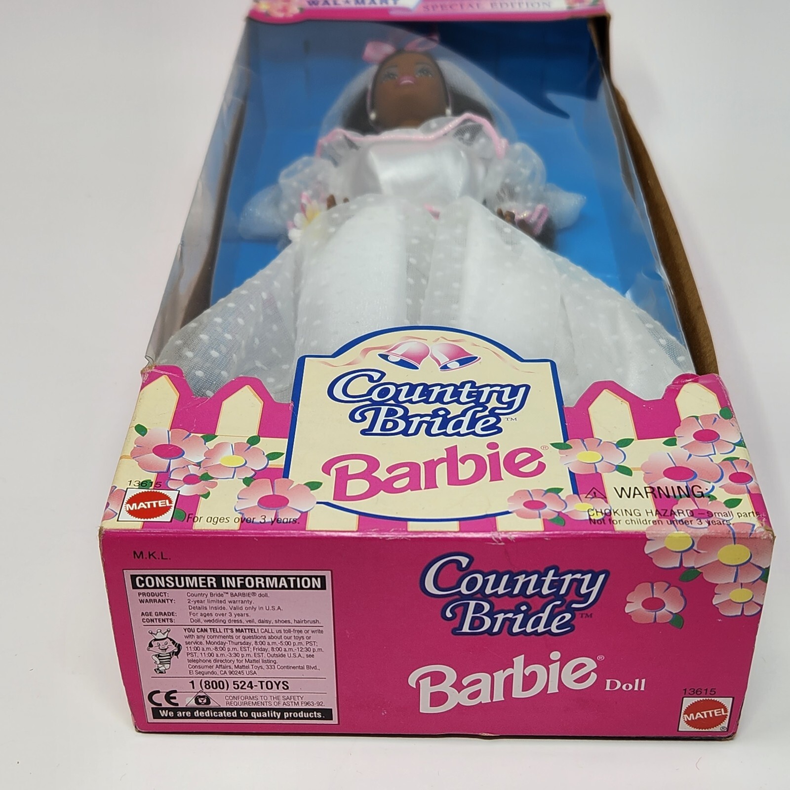 VINTAGE 1994 MATTEL COUNTRY BRIDE BARBIE DOLL AFRICAN AMERICAN BOX NEW ...