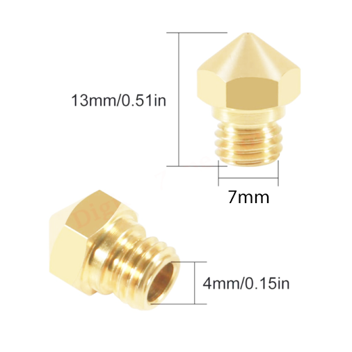 Brass nozzle nozzle for Qidi Tech X-Maker / X-Pro / X-Plus / X-Max / X ...