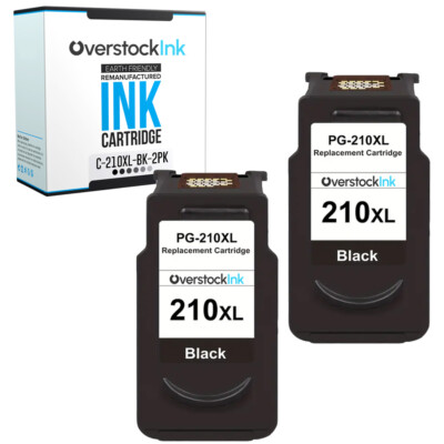 2PK OSI 210XL PG-210XL Black Ink Cartridges for Canon PIXMA MP235 MP240 ...