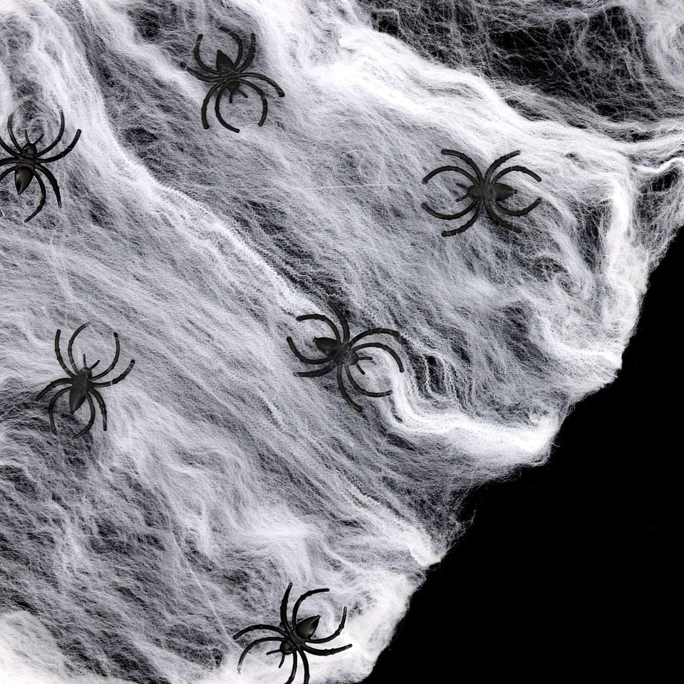 Super Stretch Spider Web for Halloween Indoor/Outdoor Decoration (800 ...