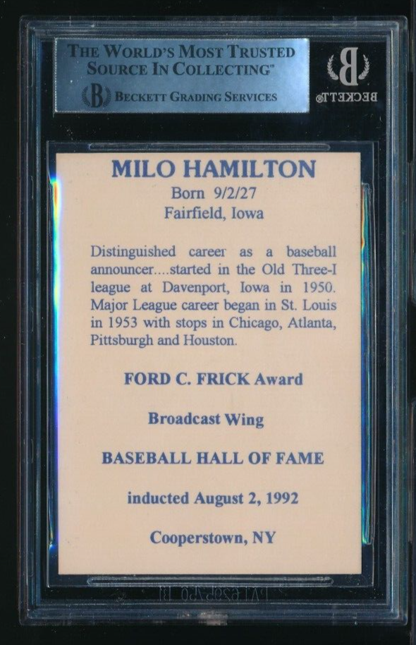 1992 Milo Hamilton signed auto BAS BECKETT Holy Toledo HOF 92 ...