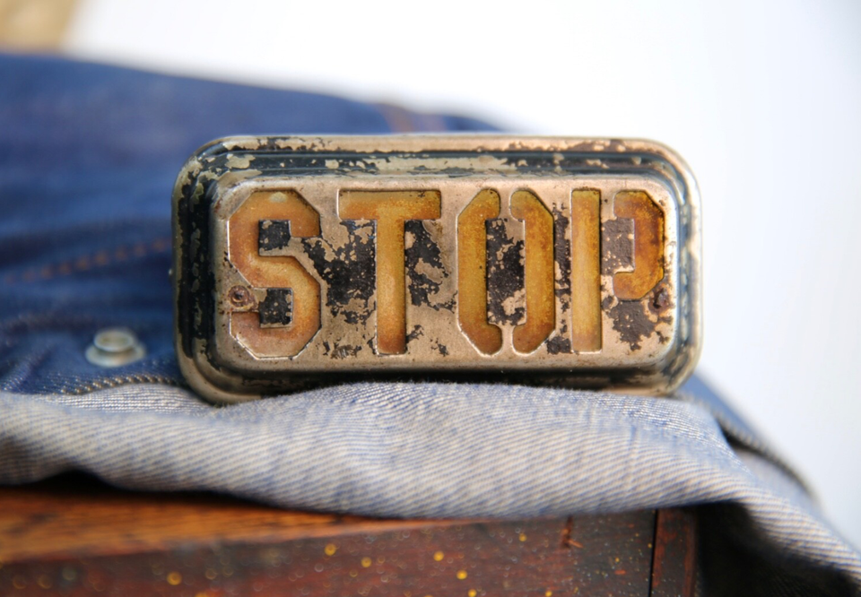 Vintage STOP Tail Light Lens Motorcycle Rat Rod Car Auto Accessory ...