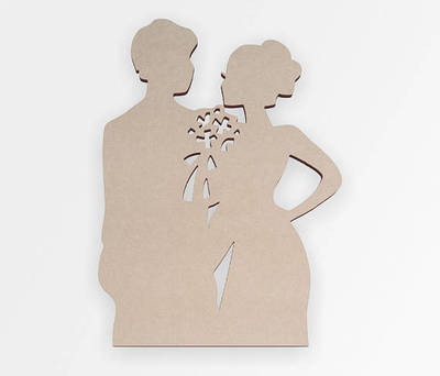 Wooden Bride and Groom with Bouquet -Wooden Cut Out, Wall Art, Home ...