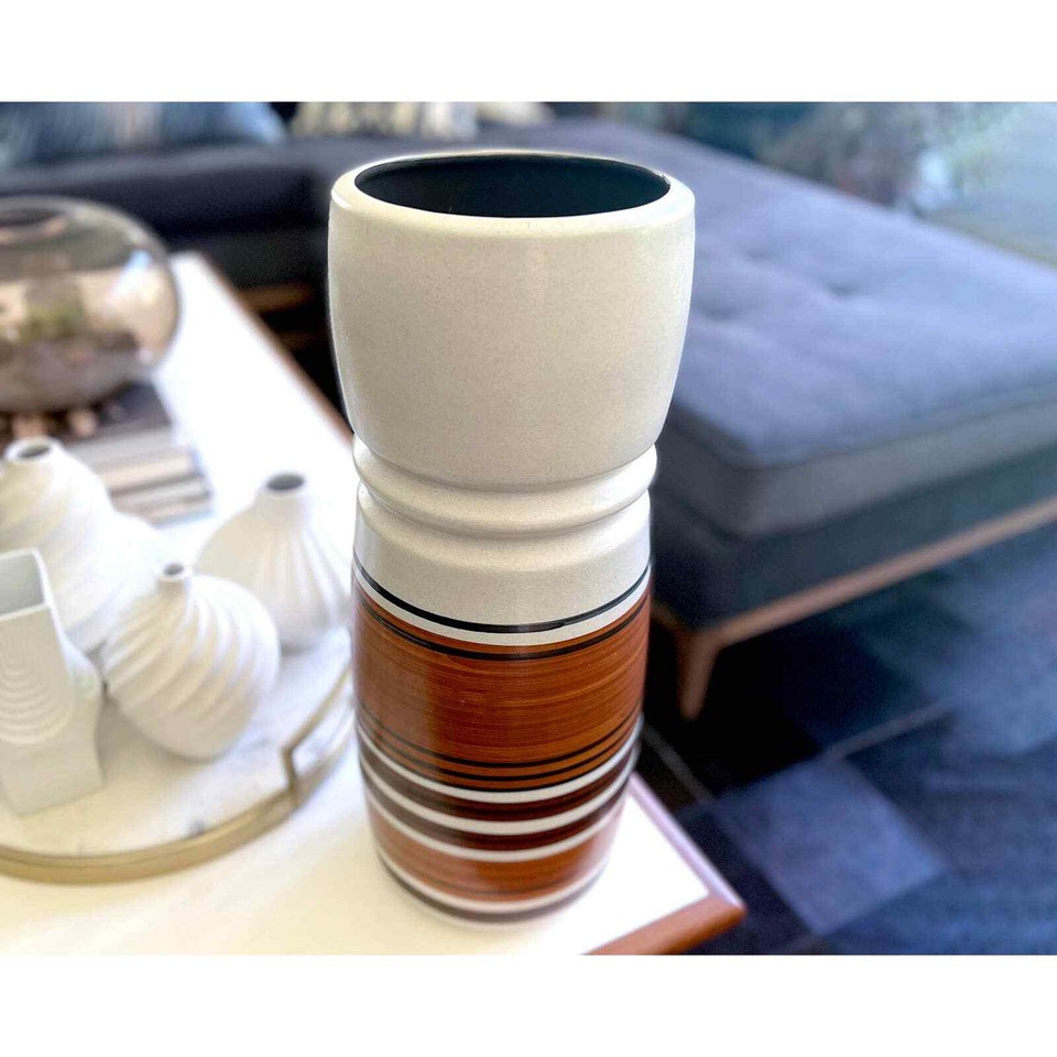 Mid Century Israeli Modern Large Stoneware Vase by KAH for Lapid | eBay