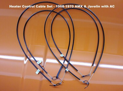 1968-70 AMC AMX & Javelin Heater Control Cable Set, for AC equipped ...