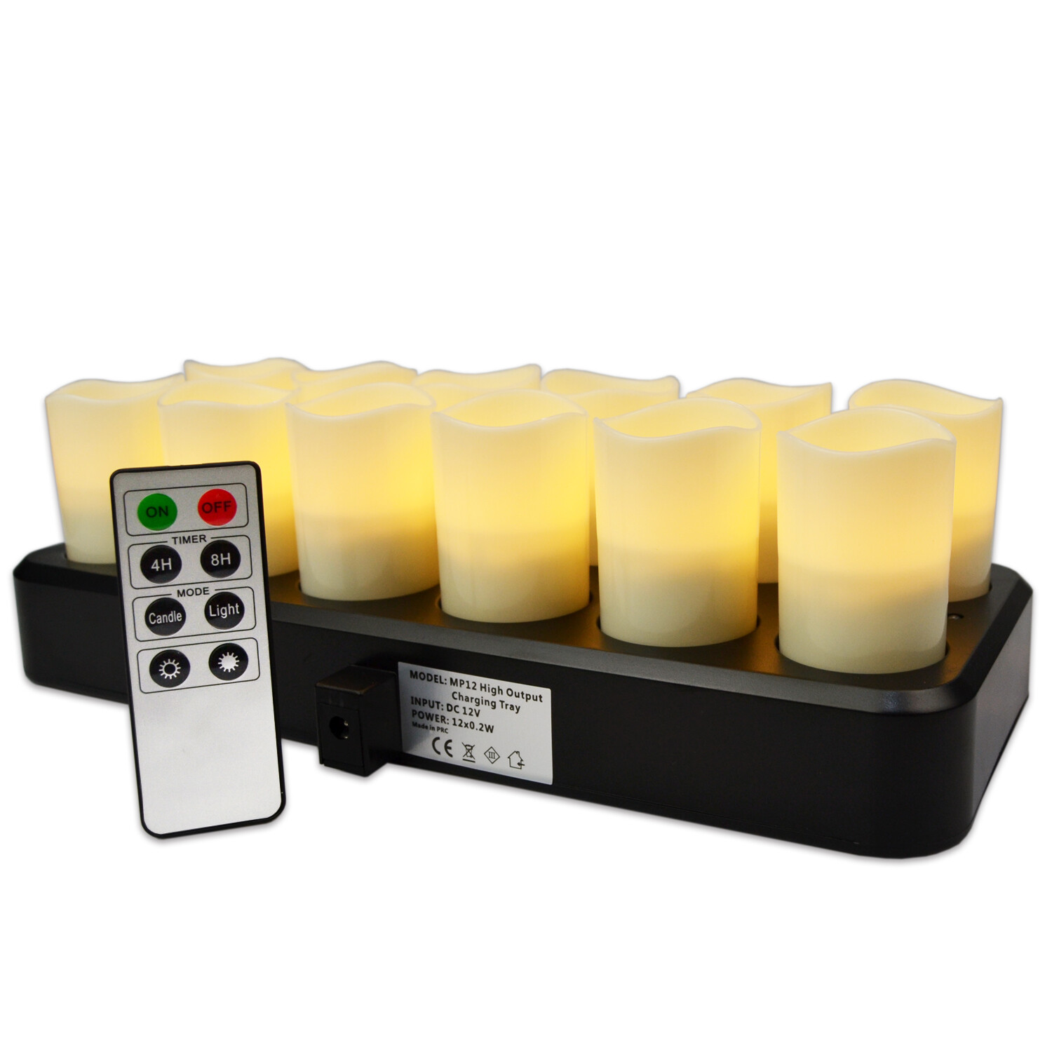 LED Induction Rechargeable Tea Lights Candles with Remote Control 12 ...