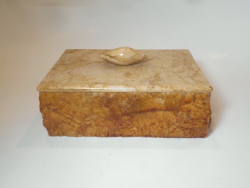 Vintage Brown Marble Stone Trinket Jewelry Box with Lid | eBay
