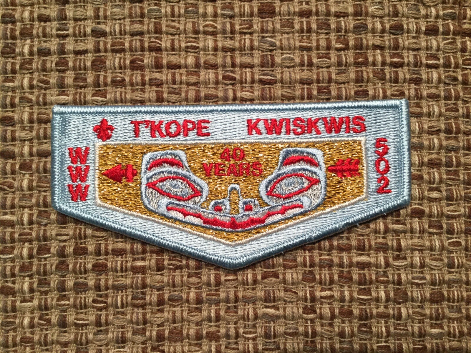 T’Kope Kwiskwis OA Lodge 502 Old Mint 40th Anniversary Scout Flap Patch ...