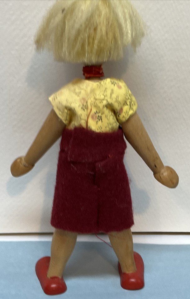 Vintage Polish Wooden Peg Joli Dolls - Set of 4 Folk Art Hand Painted ...