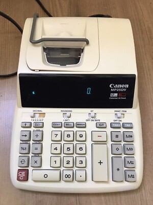 Canon MP25DV Desktop 12 Digit 2 Color Printing Calculator With Clock ...
