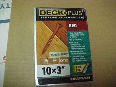 1-lb box #10 X 3in. Red Deck Plus Star Flat Head Exterior Deck Screws ...