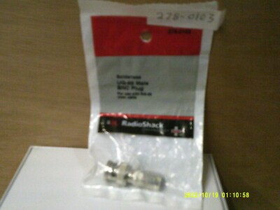 SOLDERLESS UG-88 MALE BNC PLUG BY RADIO SHACK # 278-0103 FITS RG-58 ...