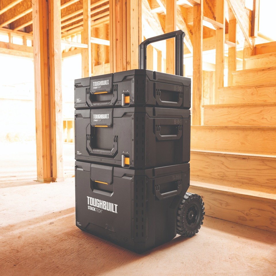 ToughBuilt TB-B1S3-B-70R StackTech® 3 Piece Rolling Wheeled Toolbox ...