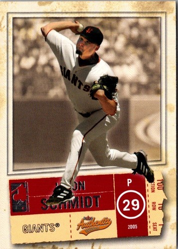 2005 Fleer Authentix Jason Schmidt #76 San Francisco Giants Baseball ...
