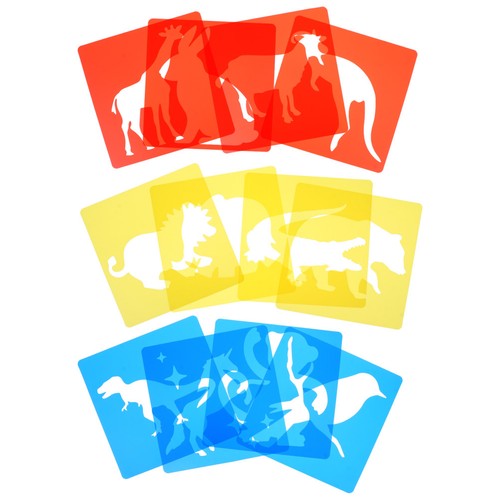 48 Sheets Children Chalk Drawing Hallow Templates Cartoon Animal ...