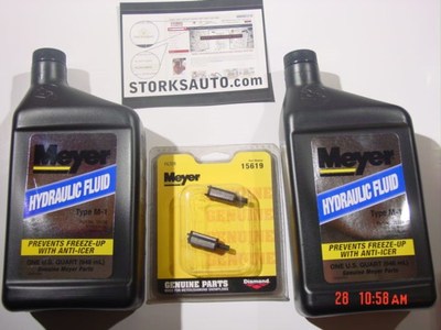 Genuine Meyer plow oil 2x Filter kit pump rebuild Fluid 15134 Type M1 ...