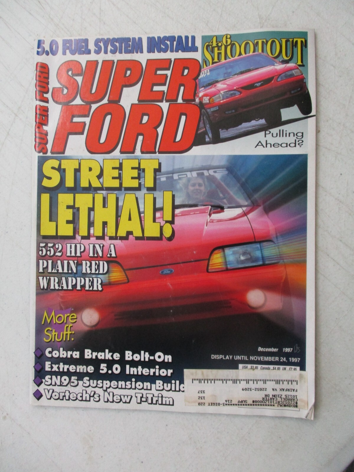 SUPER FORD MAGAZINE DECEMBER 1997 COBRA BRAKE BOLT ON SN95 SUSPENSION ...