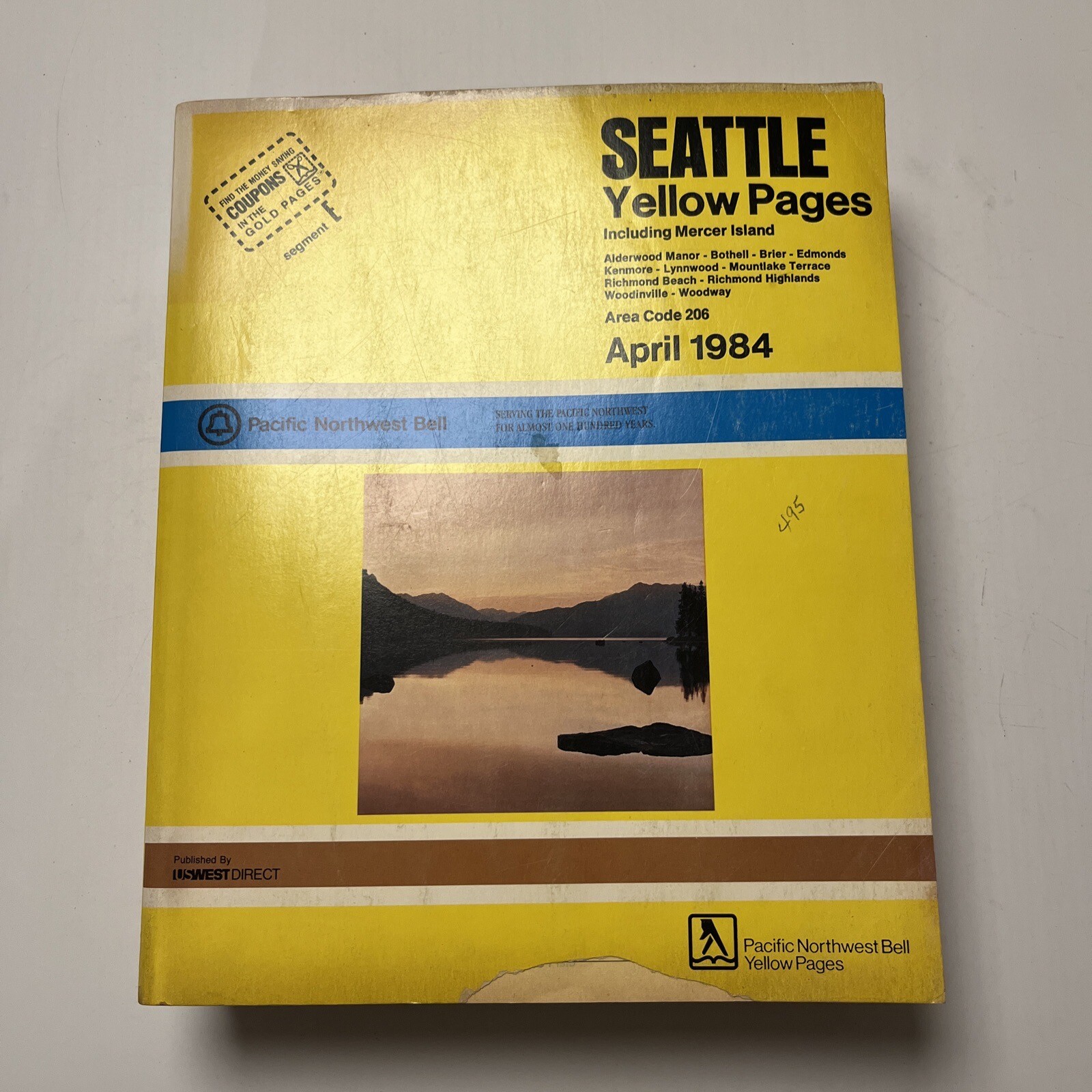 Vintage 1984 Seattle Pacific NW Bell Phonebook Yellow Pages Mercer ...