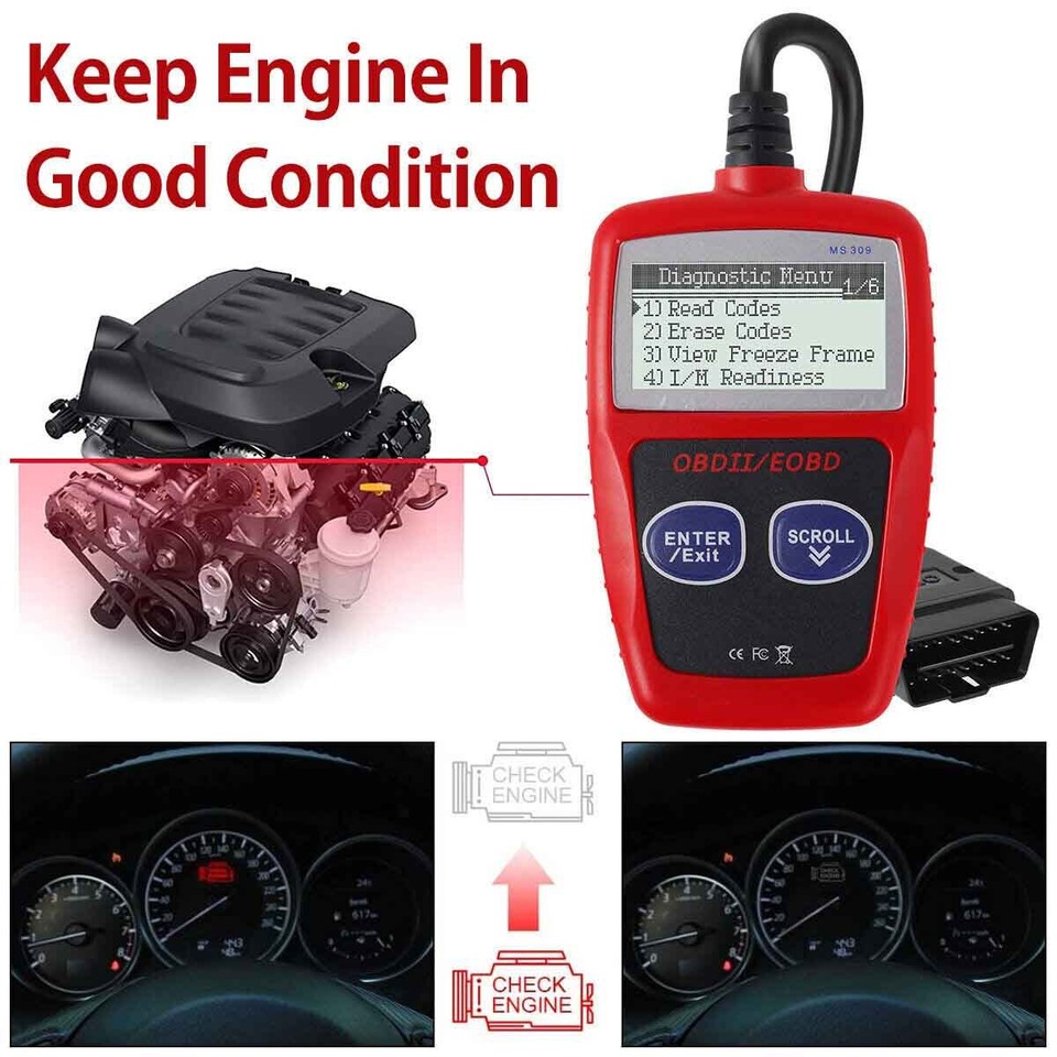 OBD2 Scanner Car Scan Diagnostic Tool Reset Clear Check Engine Code ...