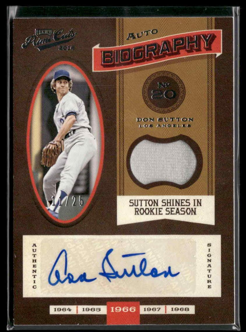 2016 Panini Prime Cuts #ABM-DS Don Sutton Auto Biography Materials #/25 ...