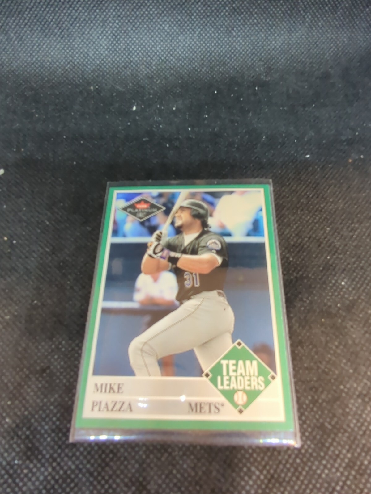MIKE PIAZZA 2001 Fleer Platinum RC Team Leaders Card #443 _ N.Y. METS ...