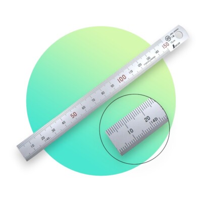SHINWA 13005 150mm Stainless Steel Precision Ruler Non-Glare Pocket ...