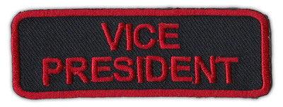 Motorcycle Jacket Patch - Vice President VP - Rank, Position - Red ...