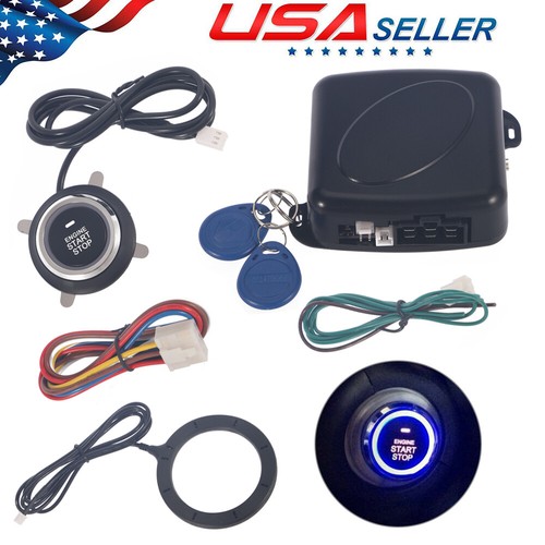 12V RFID Push Button Ignition Switch & Keyless Entry Starter Kit | eBay