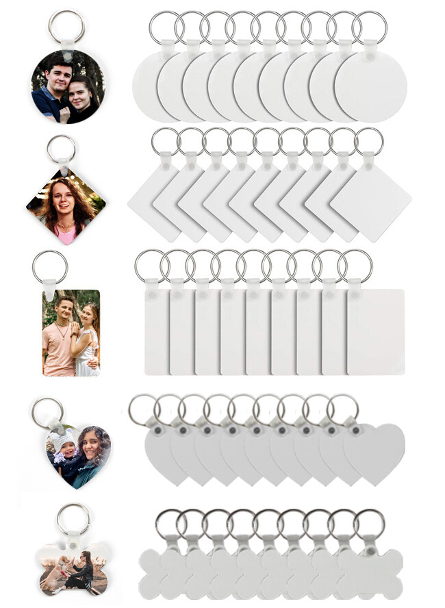 USA 40sets Double Sided Sublimation Keychain Blanks MDF Key Chains ...