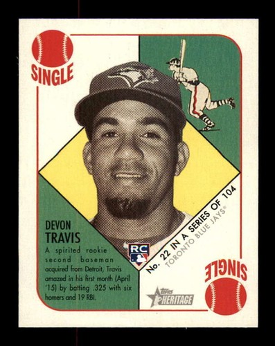 2015 Topps Heritage 51 Collection Mini Red Back #22 Devon Travis RC ...