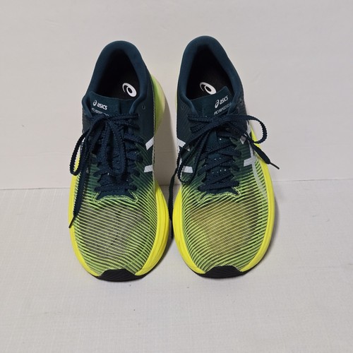 Asics Metaspeed Edge+ color velvet pine green and yellow running shoes ...