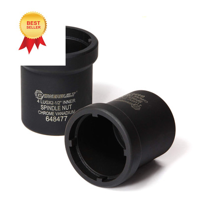 Powerbuilt Spindle Nut Socket, Removal Nuts, 1-Ton, Four Inner, Black ...