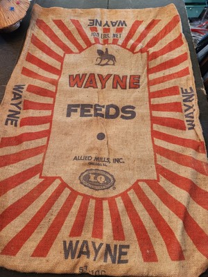 Vintage POULTRY & LIVESTOCK Burlap FEED SACK 100 LB Chicago IL Sewing ...