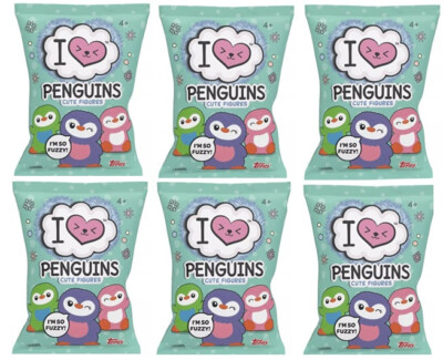 New Topps I LOVE FUZZY PENGUINS Lot of 6 Sealed Packs and 6 Matching ...