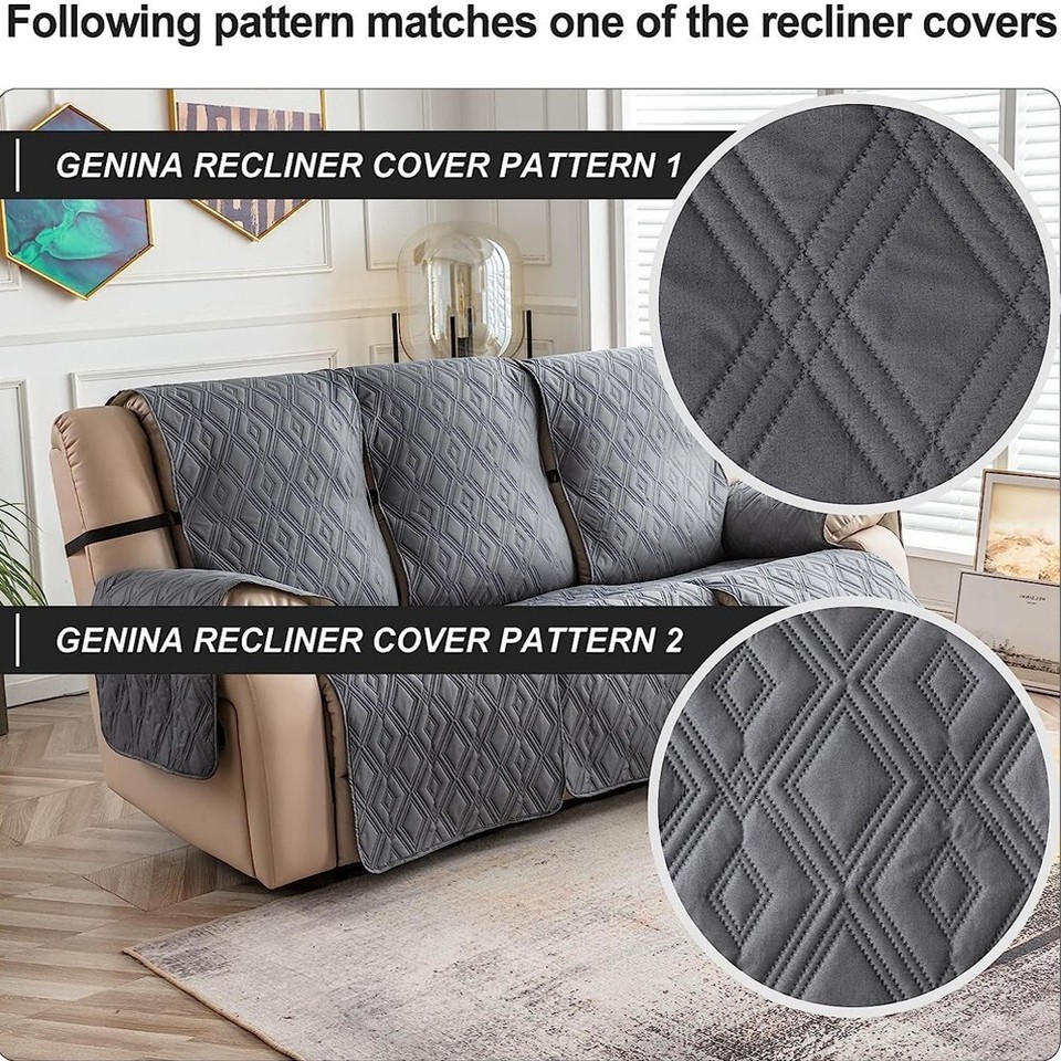 Waterproof Couch Cover for Reclining Couch 3 Seat Recliner Sofa Covers ...