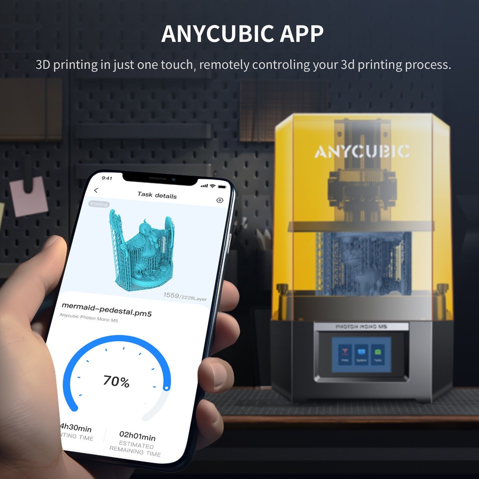 ANYCUBIC Photon Mono M5 LCD 3D Printer 12K High Precision Huge 7.87x8 ...