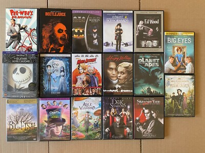 TIM BURTON DVD Collection-18 Movies! Beetlejuice, Johnny Depp, Batman ...