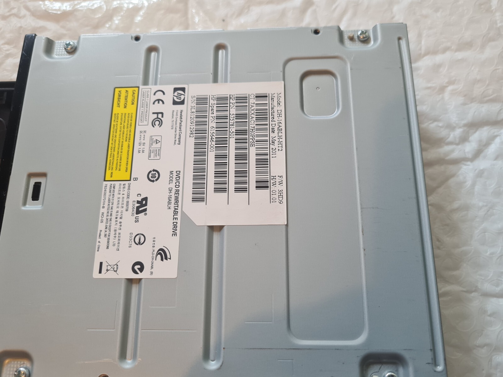 HP DH-16ABLH-HT2 Black Bezel SATA LightScribe DVD+RW D/L Drive P/N ...